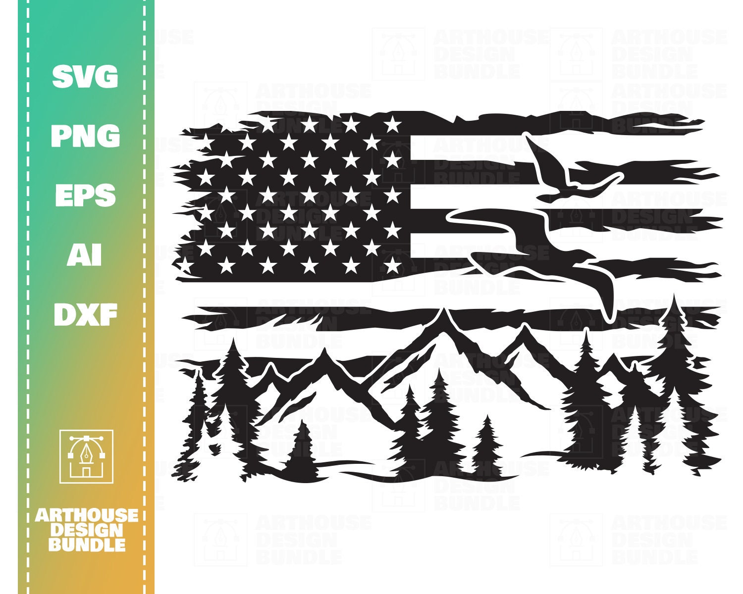 Distressed Mountain Flag Mountain Svg Mountain Clipart - Etsy