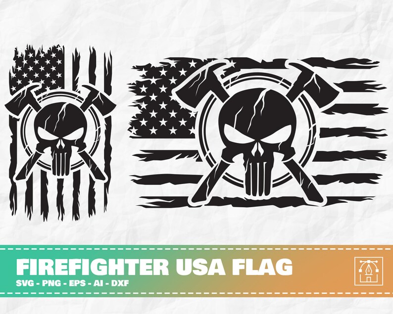 Firefighter USA Flag Firefighter Svg Fireman Axe Svg - Etsy