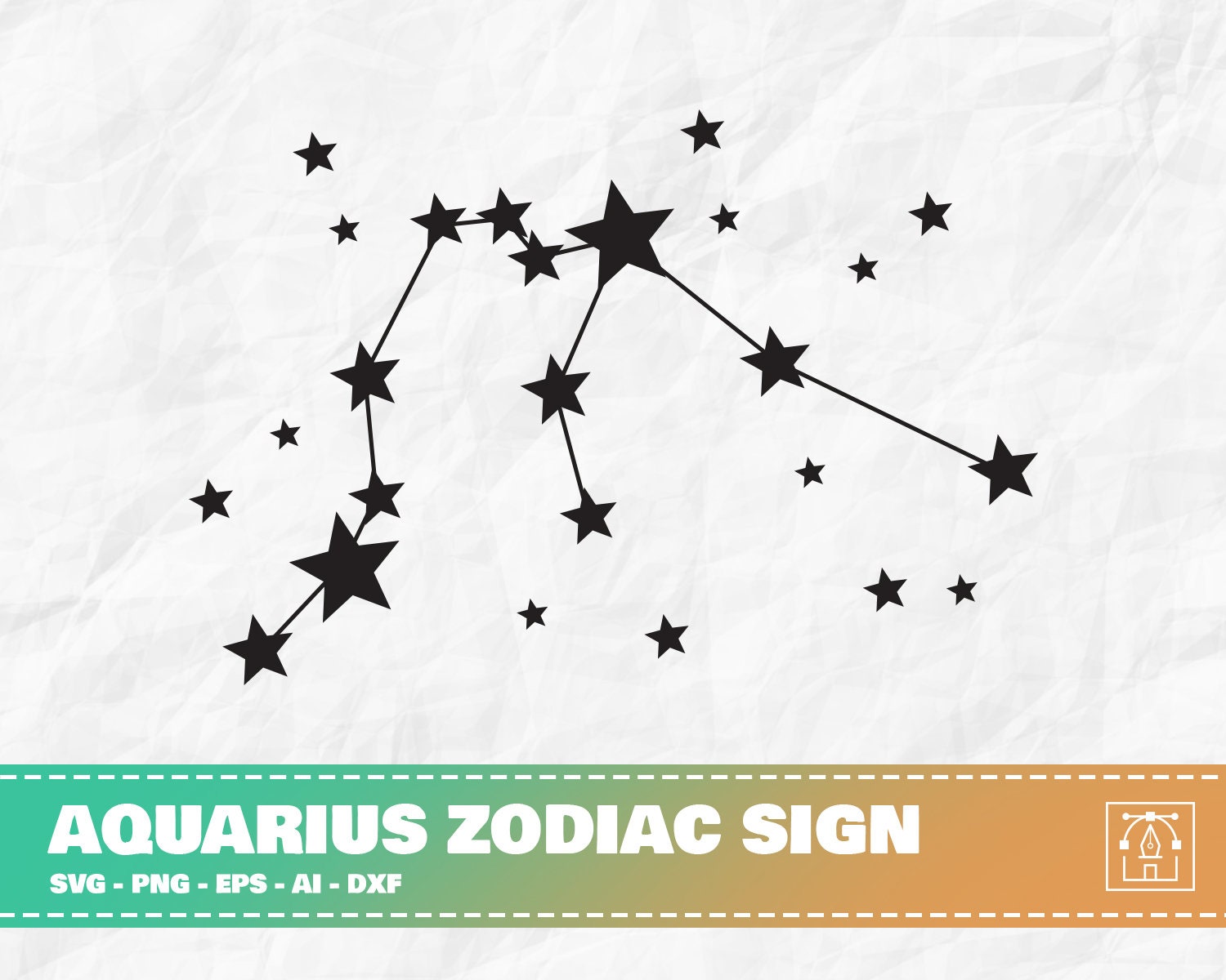 Aquarius Star SVG, Aquarius Zodiac Sign, Aquarius Birth Star, Zodiac ...