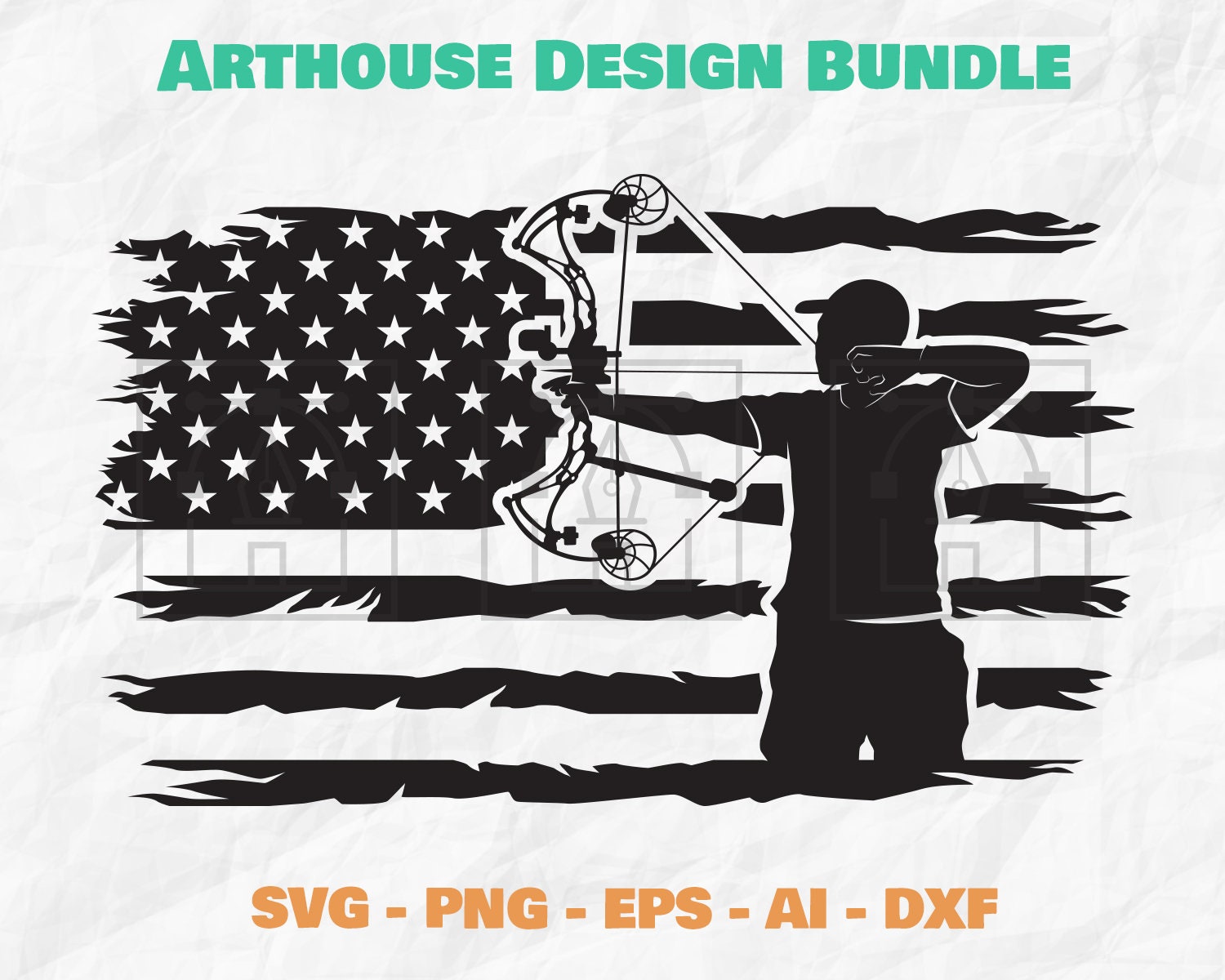 US Flag Archery SVG Archery Clipart Archery Silhouette - Etsy