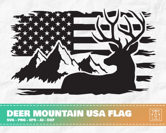 Buck Scene dxf/svg US Flag Wall Decor Home Decor etna.com.pe
