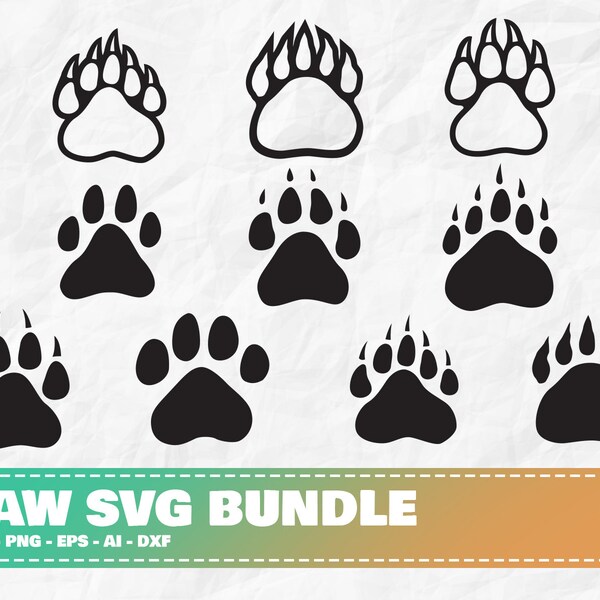 Paw Svg - Etsy