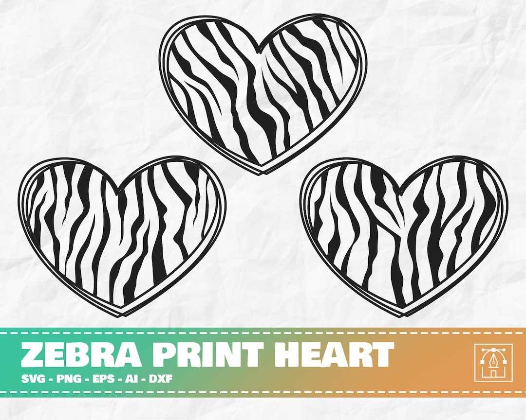 Zebra Print Heart, Zebra Print Svg, Zebra Pattern SVG, Heart Pattern ...