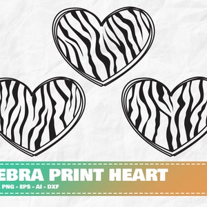 Zebra Print Heart, Zebra Print Svg, Zebra Pattern SVG, Heart Pattern ...
