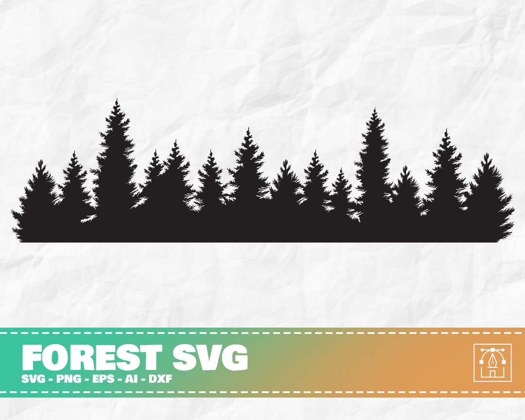 Forest SVG, Forest Clipart, Forest Cut File, Forest Silhouette ...