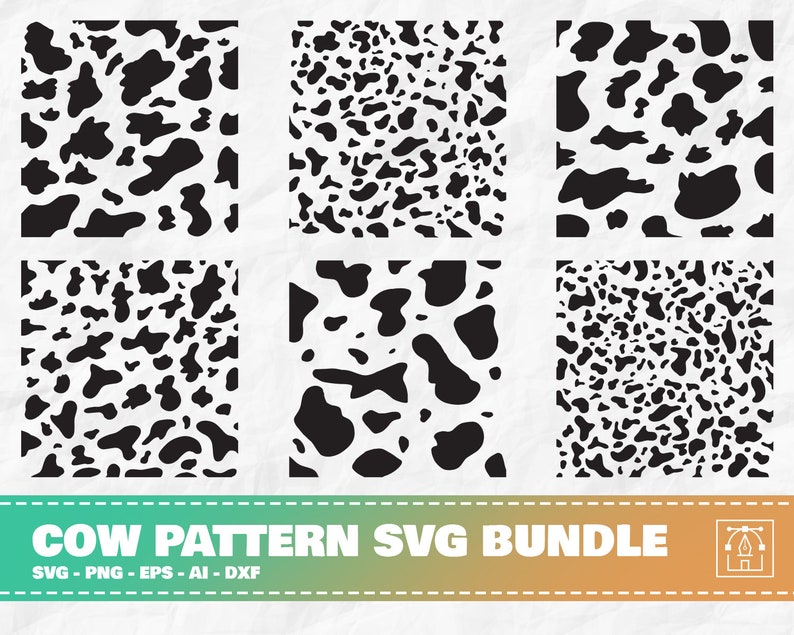 Cow Pattern SVG Bundle Cow Pattern Clipart Animal Pattern | Etsy