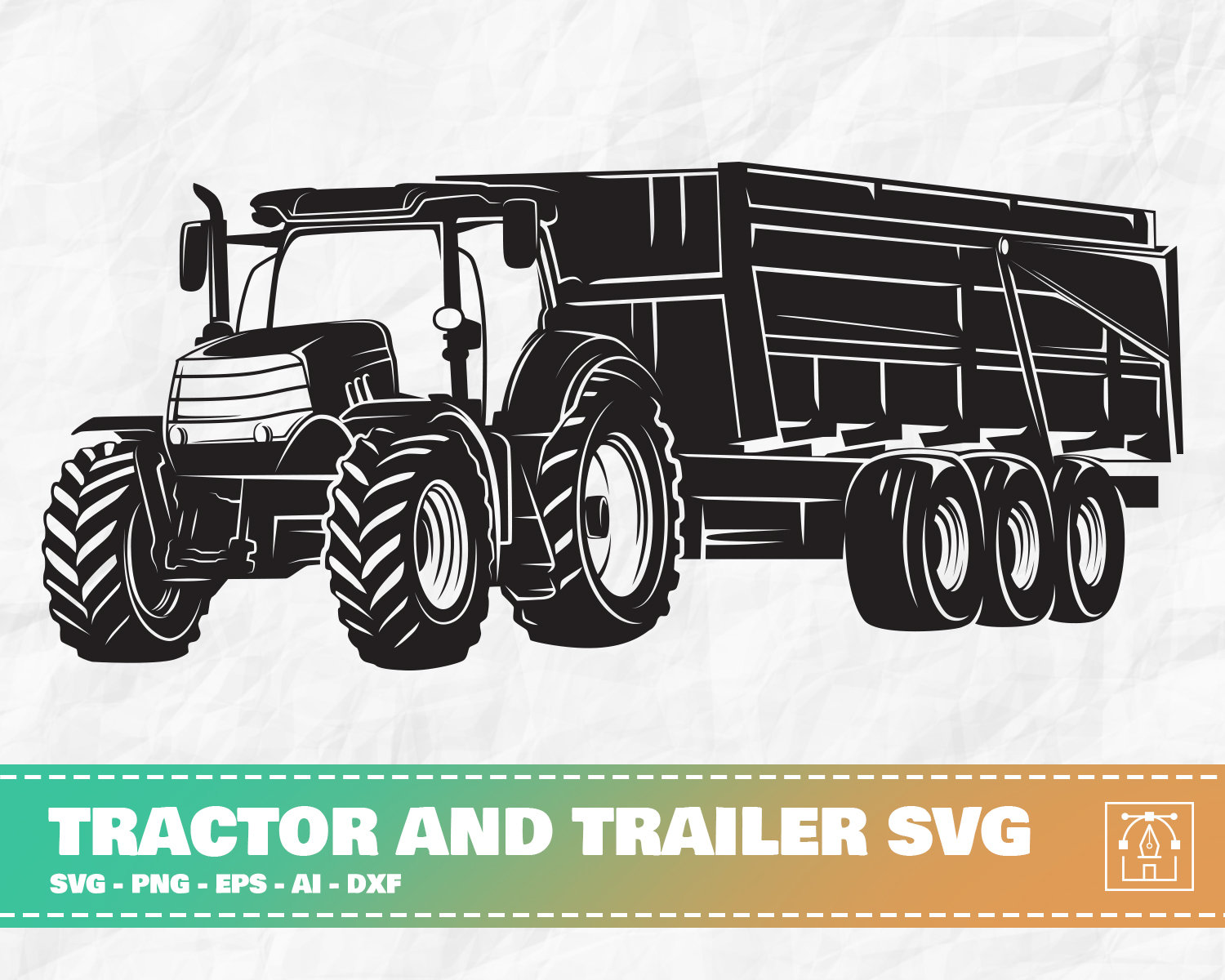 Traktor und Anhänger SVG, Traktor Clipart, Traktor SVG, Bauer SVG ...