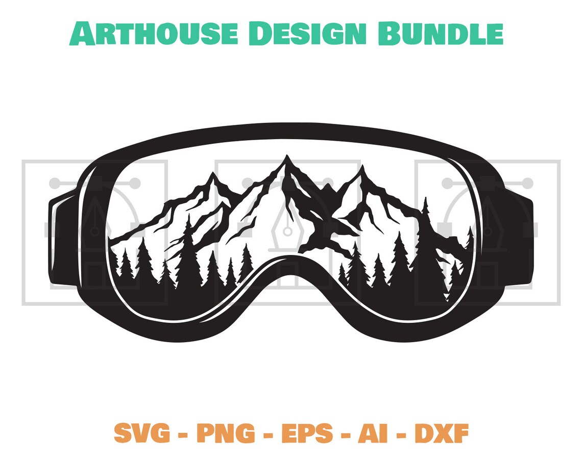 Snow Goggles Mountain, Mountain Svg, Mountain Clipart, Snow Sports ...