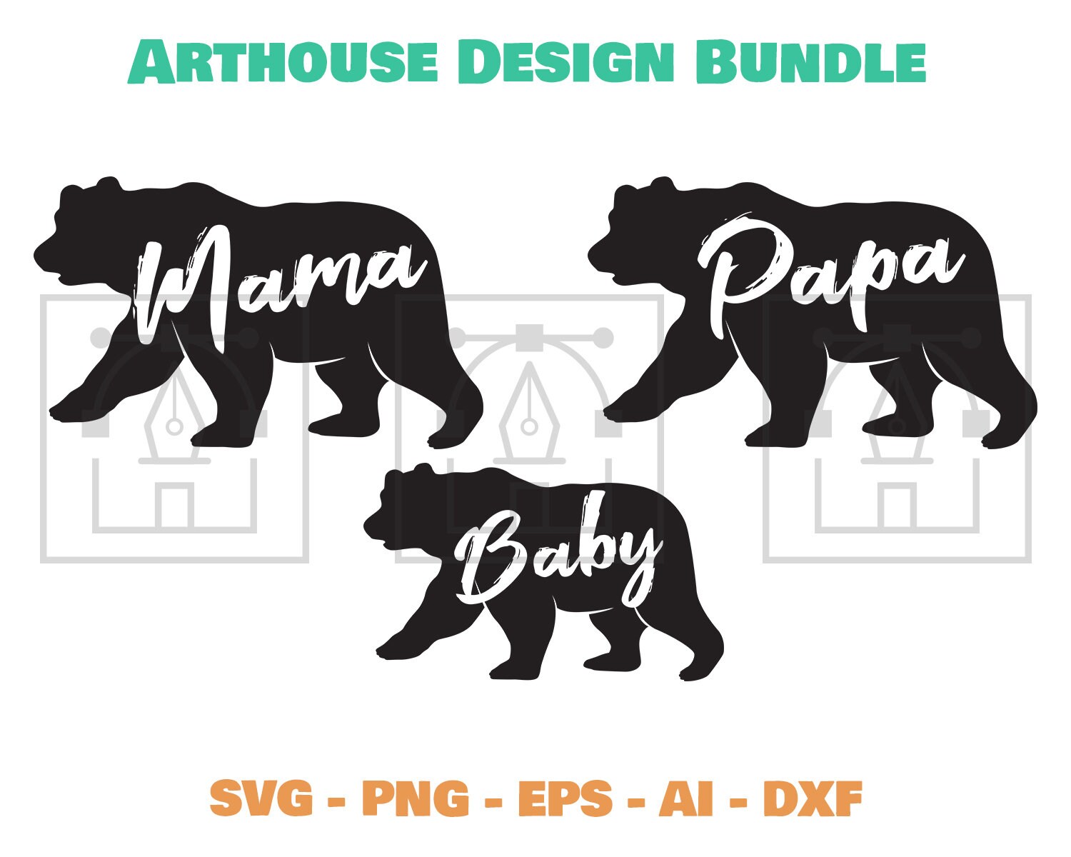 Bear Family Clipart Bear Svg Mama Bear Svg Mama Bear - Etsy