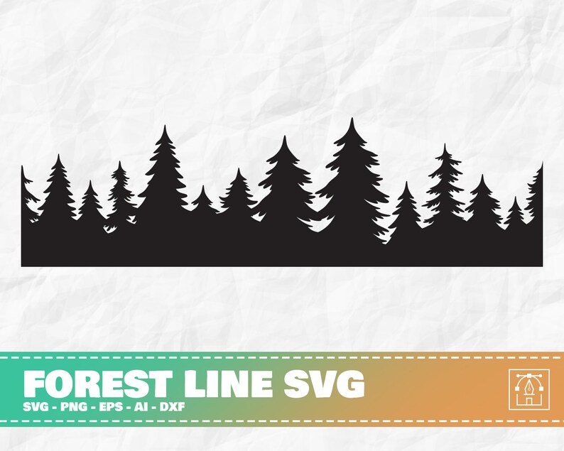 Forest Line SVG, Treeline Svg, Tree Svg, Tree Clipart Svg, Forest ...