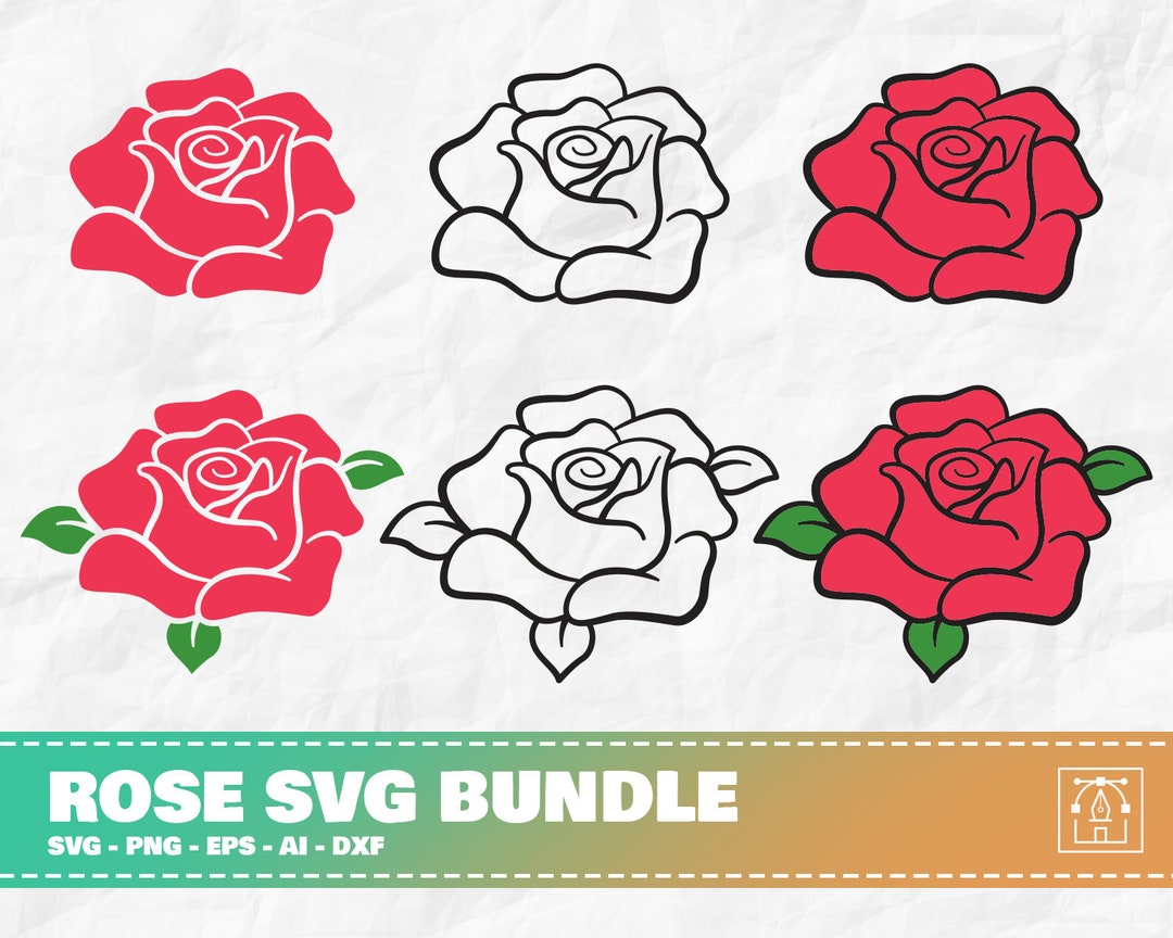 Rose SVG Bundle, Rose Clipart Svg, Rose Cricut, Floral Svg, Flower Svg ...