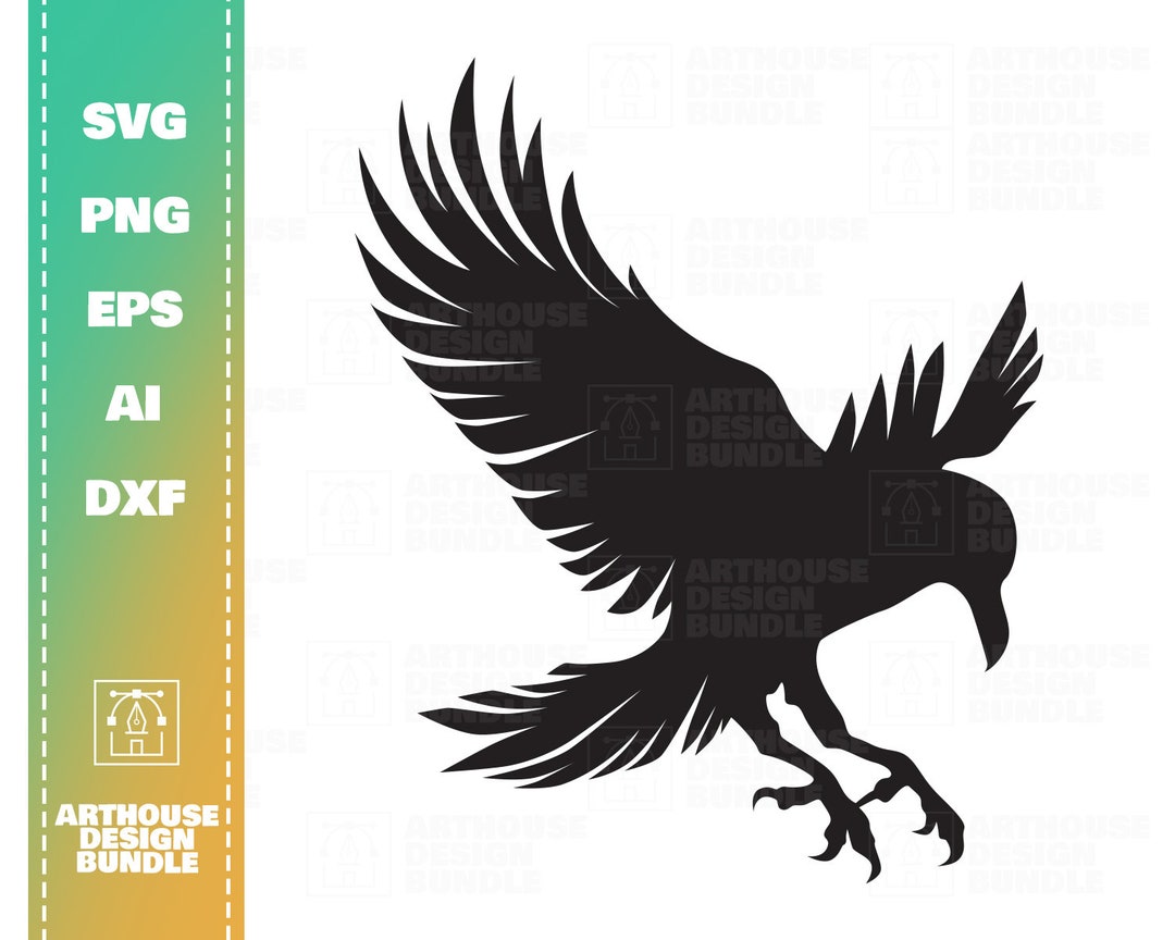 Crow Clipart SVG, Crow Cut File, Crow Silhouette Svg, Back Bird Svg ...