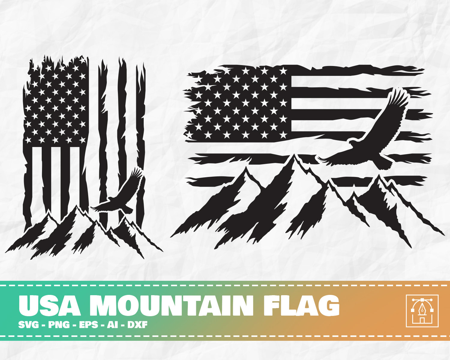 USA Mountain Flag, Mountain Clipart Svg, Mountain Cricut, Camping Svg ...