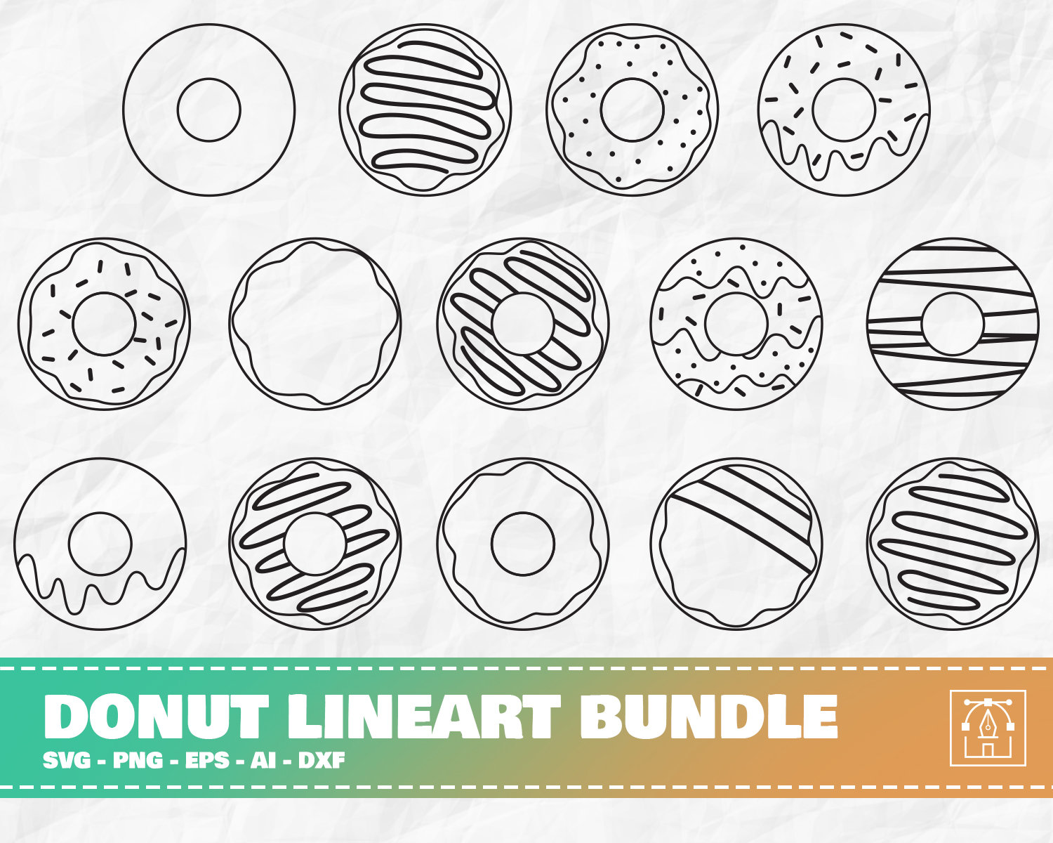 Donut Clip Art Black And White