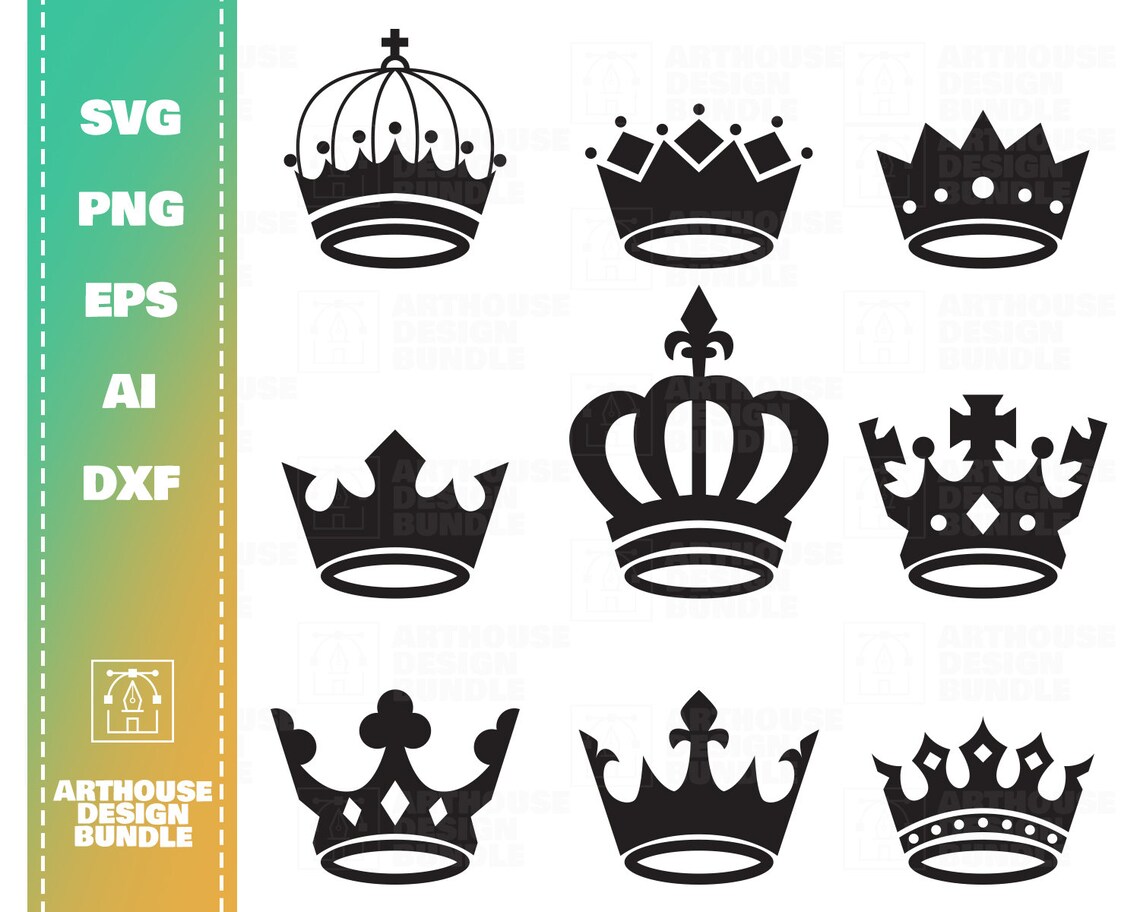 Crown SVG Bundle Crown Clipart Svg Crown PNG Bundle | Etsy