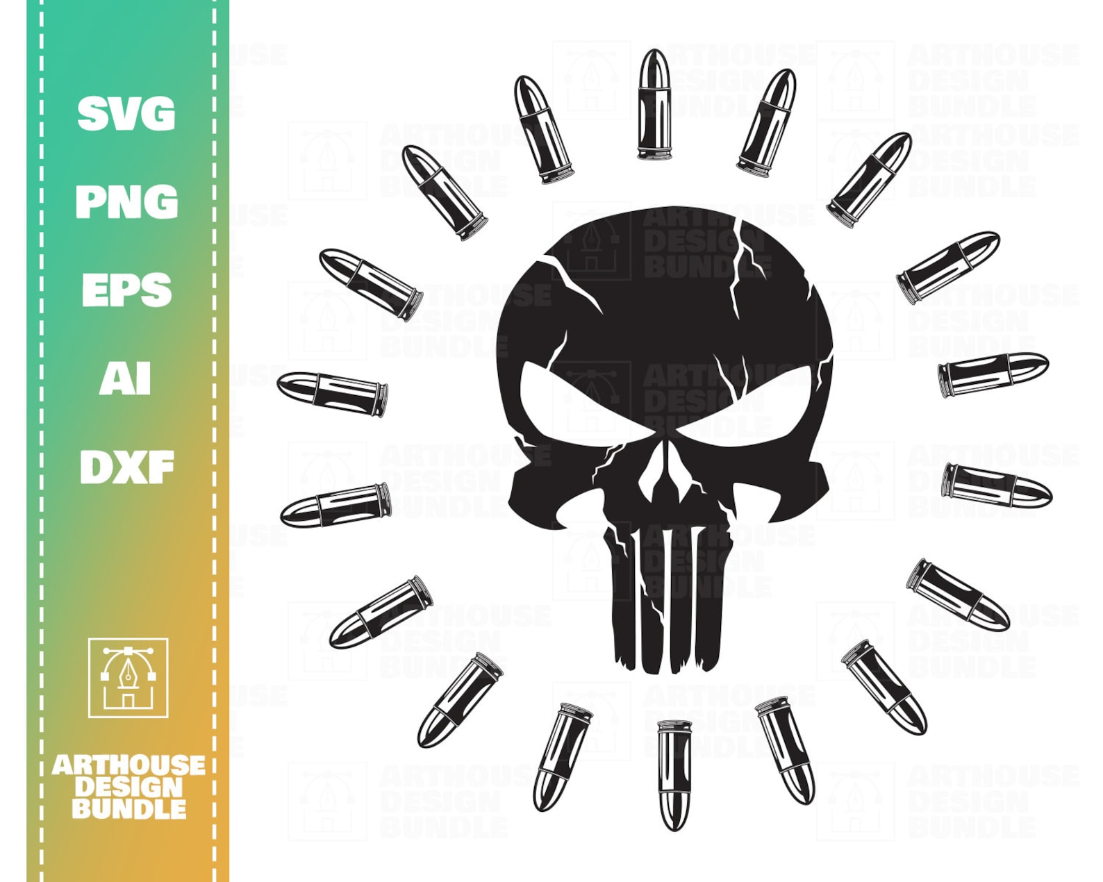 Skull and Bullets SVG, Skull Svg, Bullet Clipart Svg, Bullet Cricut Svg ...