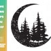 Moon and Trees SVG Distressed Moon Svg Moon Clipart Svg | Etsy