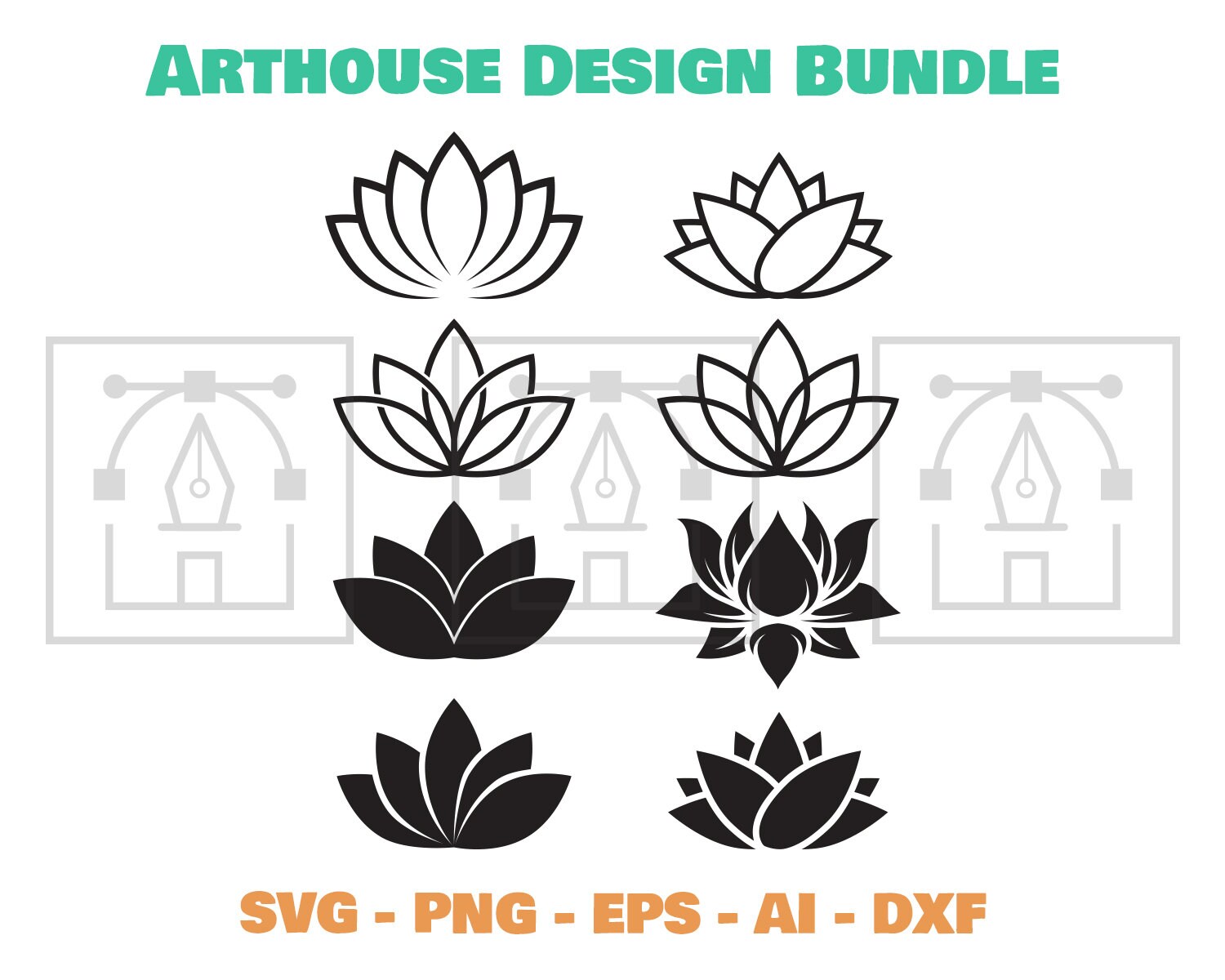 Lotus SVG Bundle Lotus Flower Svg Black Lotus Svg Yoga Svg - Etsy