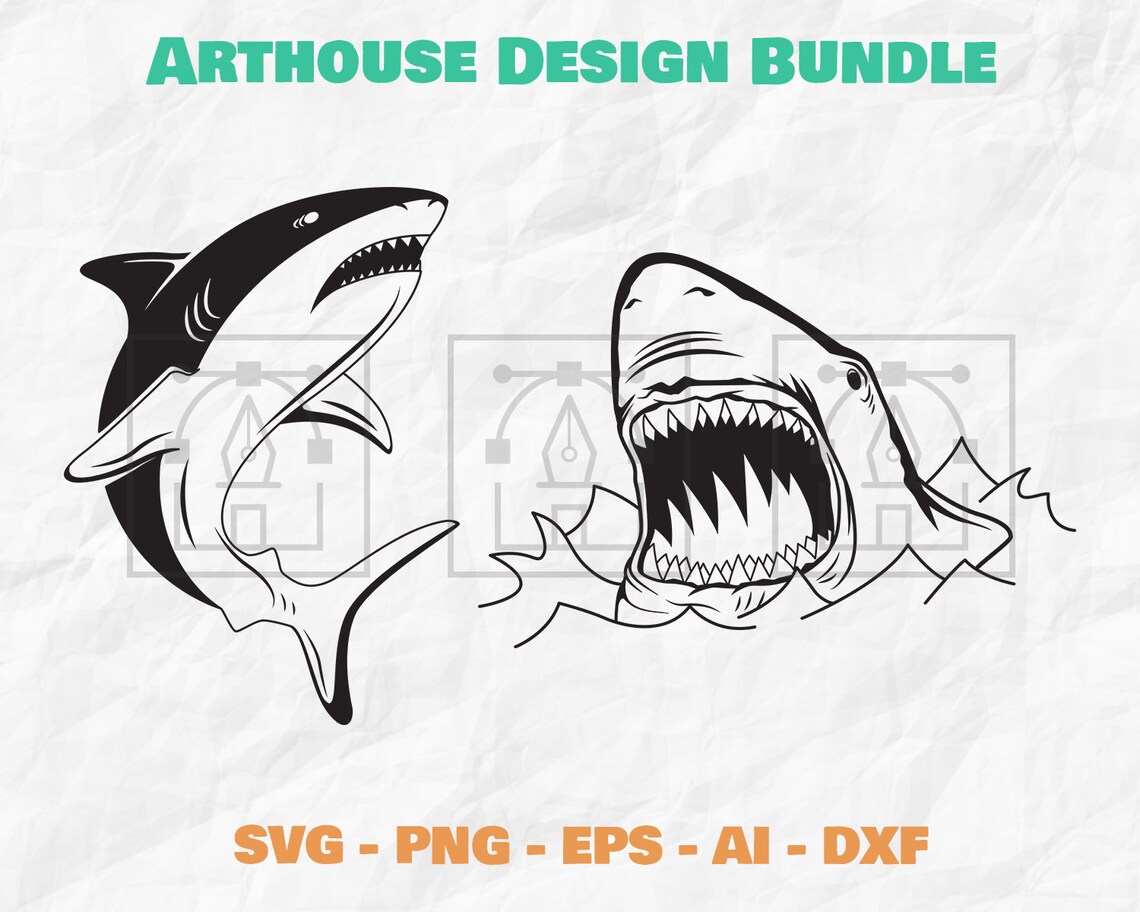 Shark Clipart Bundle Shark Svg Shark Clipart Shark - Etsy