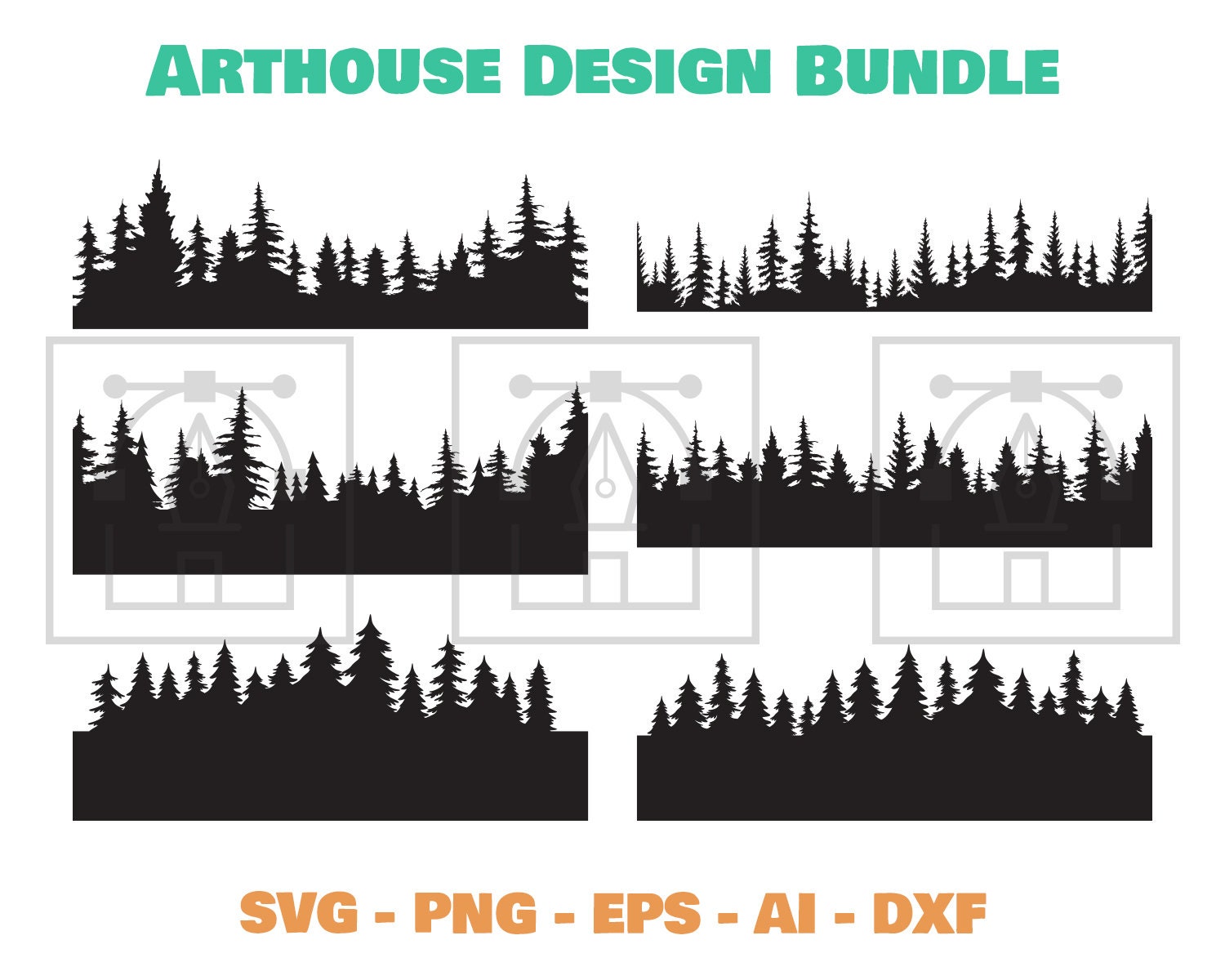 Forest SVG Bundle 4, Layered Forest Svg, Layered Tree Svg, Forest ...