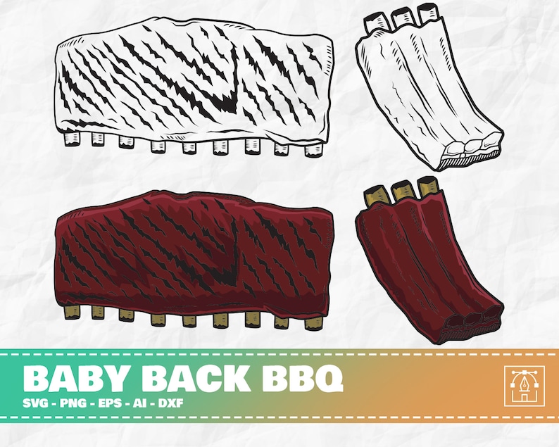 Baby Back BBQ, Baby Back SVG, Barbeque Svg, Pork Ribs Svg, Pork BBQ Svg ...