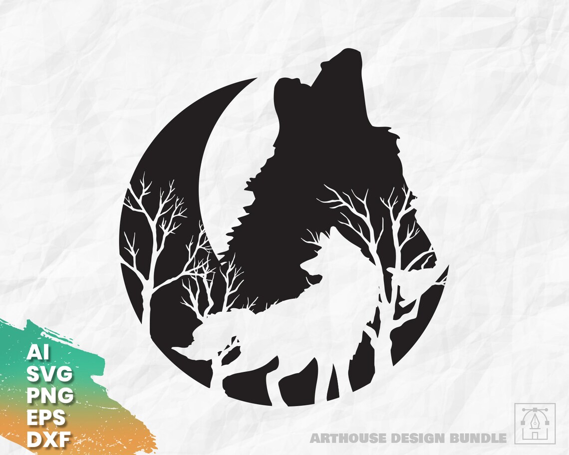 Wolf Moon Howl SVG Wolf Svg Wolf Cricut Wold and Moon Moon - Etsy