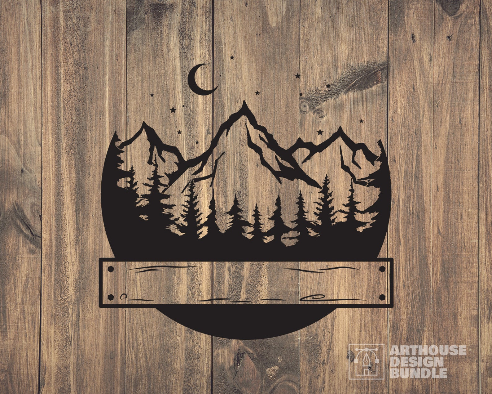 Mountain Forest Monogram Mountain Svg Mountain Clipart | Etsy