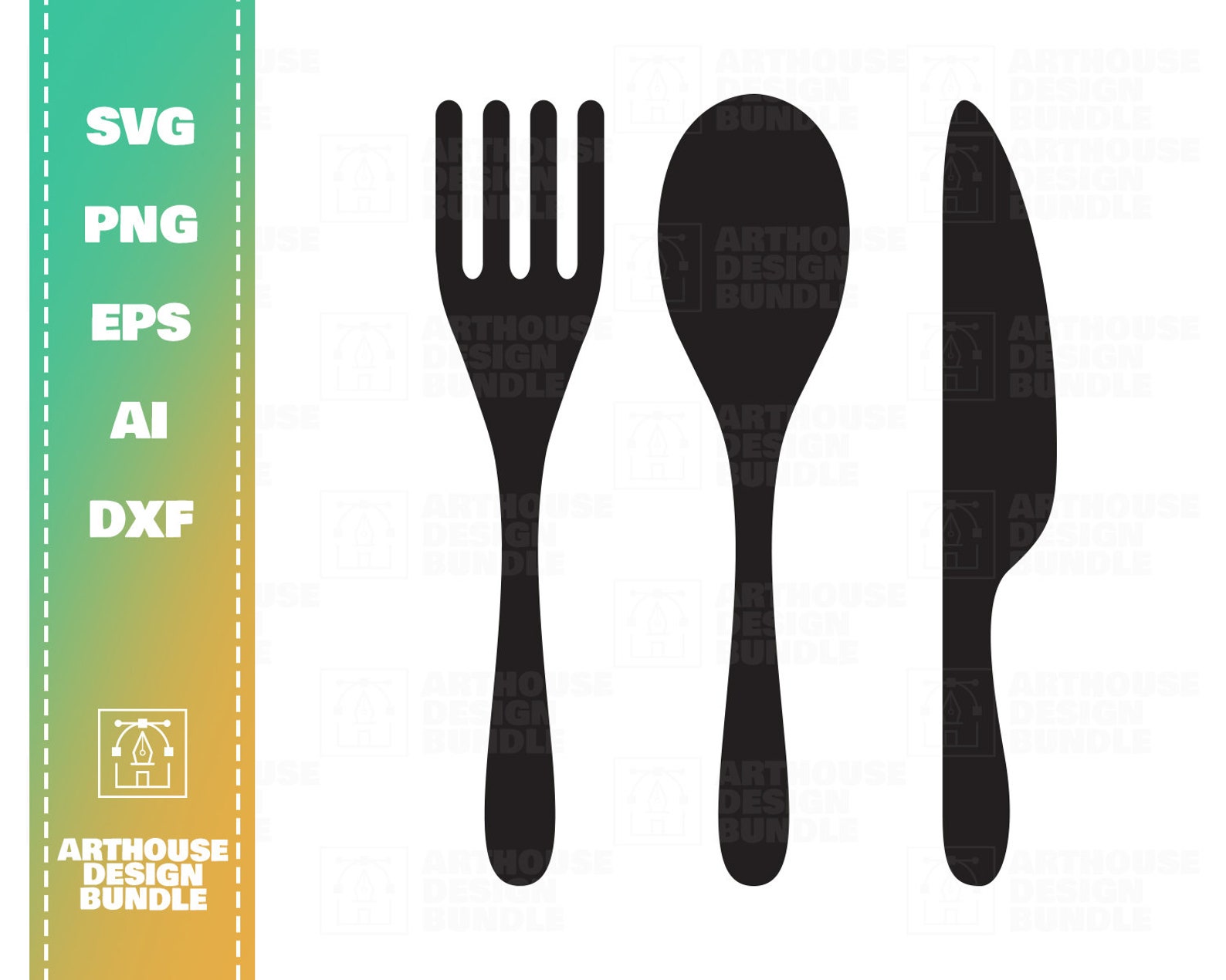 Spoon Fork Knife SVG Utensils Svg Flatware Svg Silverware | Etsy