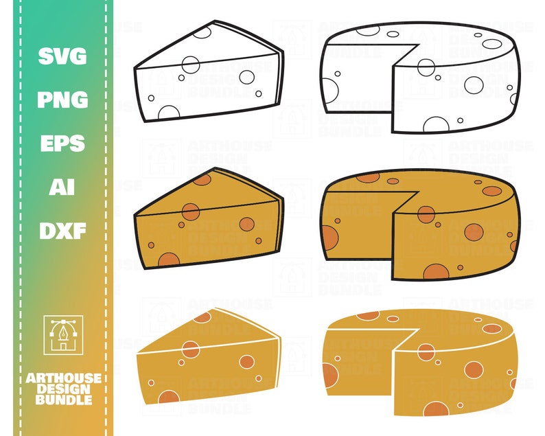 Cheese SVG Bundle Cheese Clipart Cheese Wheel Cheese - Etsy