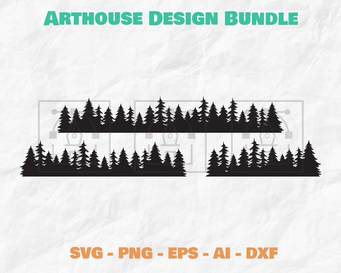 Forest SVG Treeline Svg Tree Svg Tree Clipart Svg Forest - Etsy