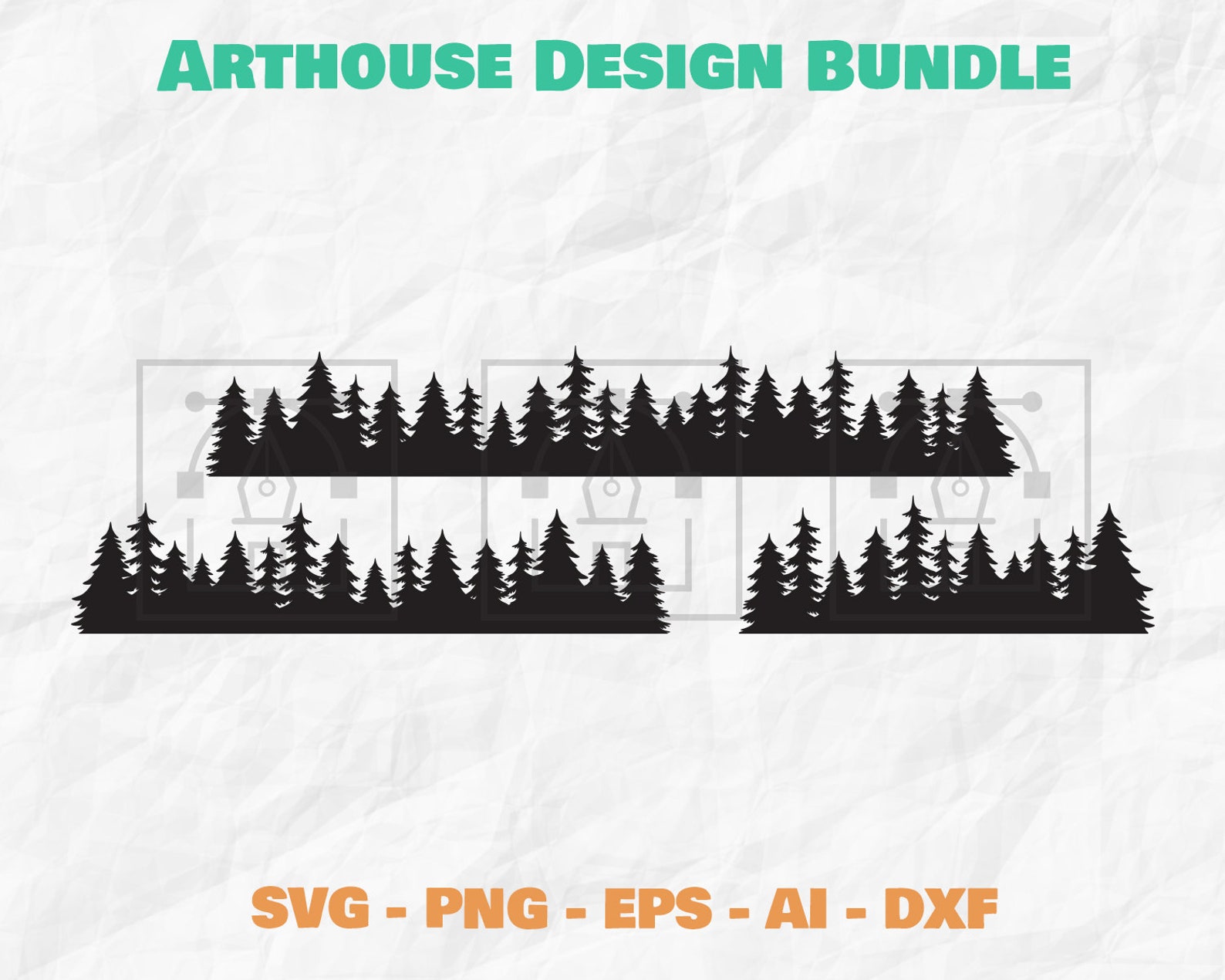 Forest SVG Treeline Svg Tree Svg Tree Clipart Svg Forest - Etsy