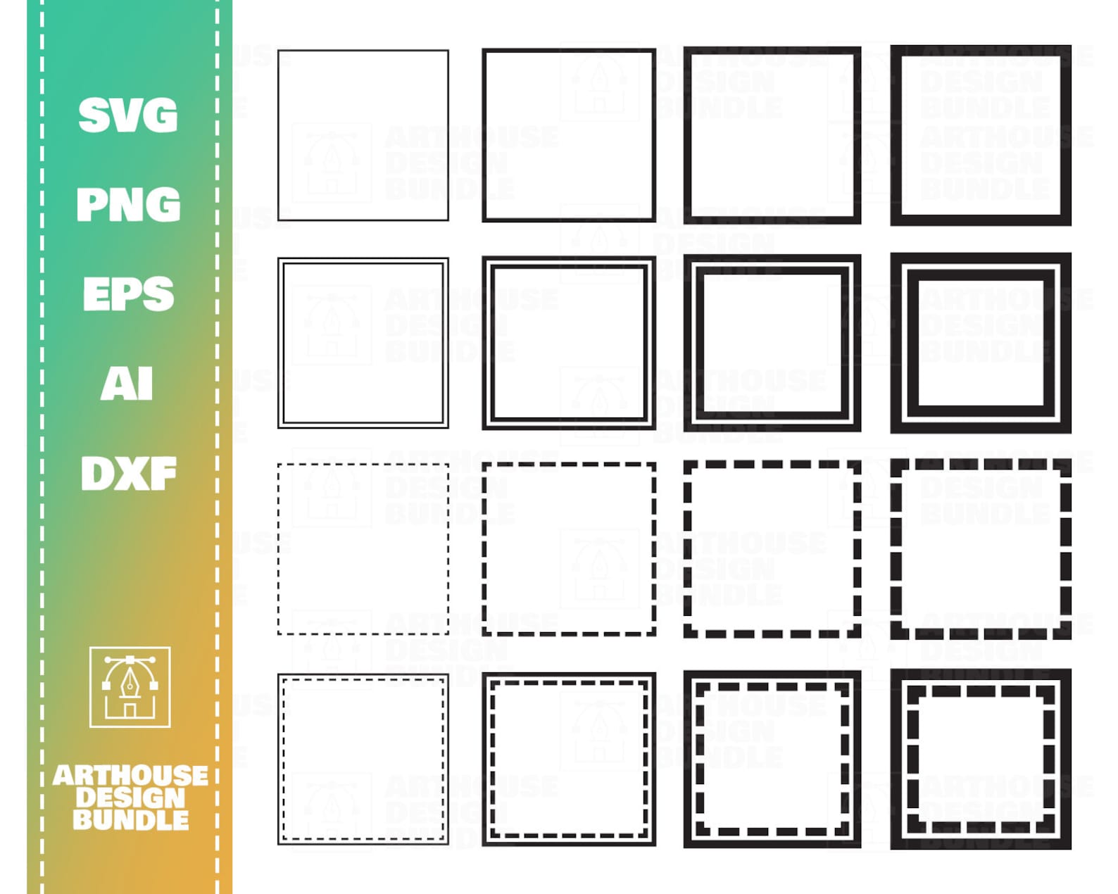 Marco cuadrado SVG Marco Silueta svg Marco clipart svg | Etsy