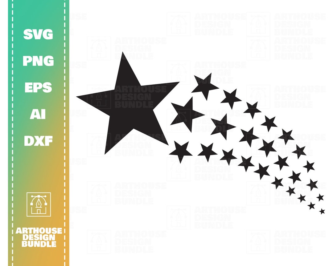Shooting Star SVG Star Clipart svg Star Cricut Star - Etsy België
