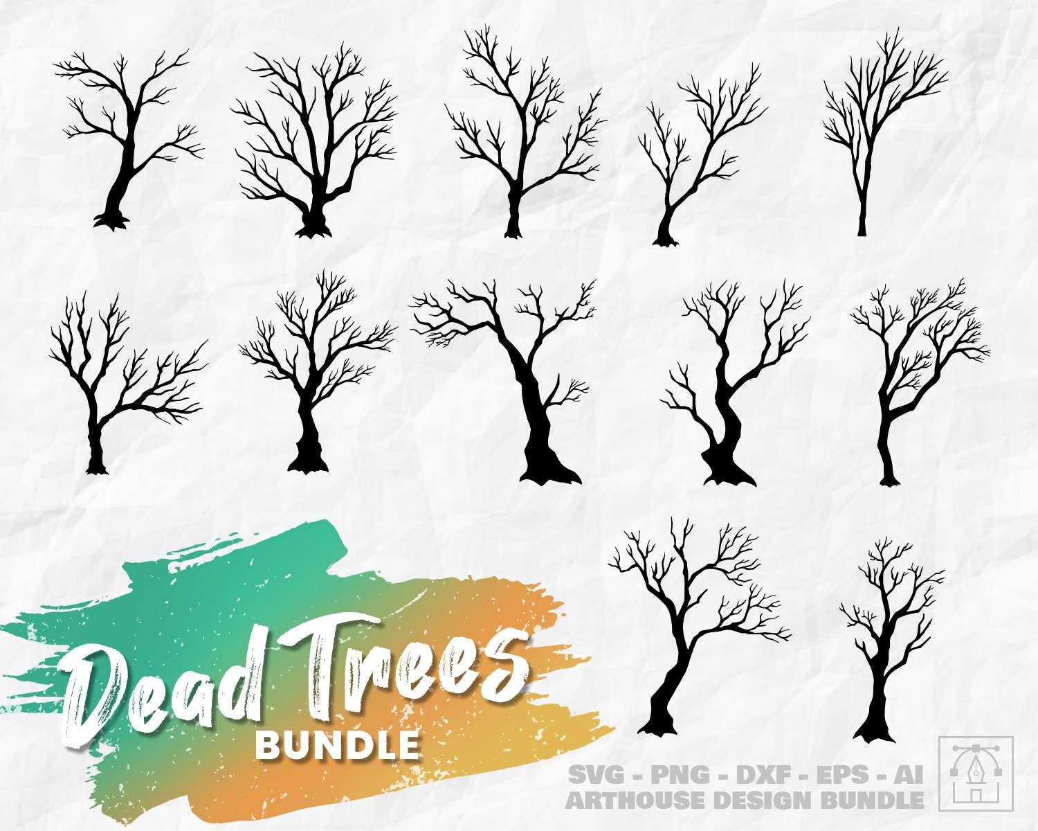Dead Trees Bundle Dead Tree SVG Dead Tree Clipart Halloween - Etsy