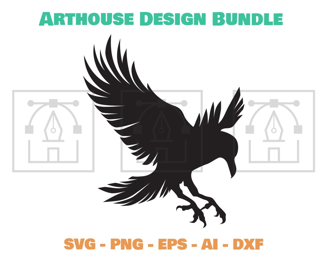 Crow Clipart SVG Crow Cut File Crow Silhouette Svg Back | Etsy