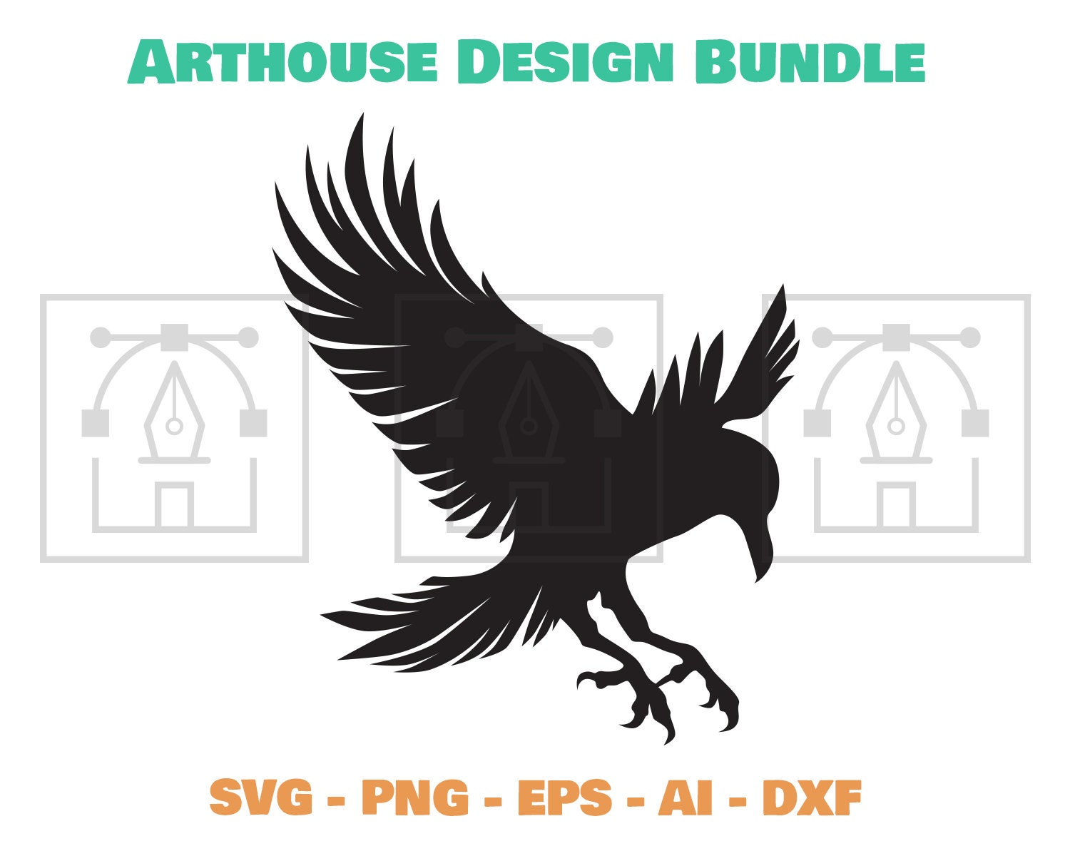 Crow Clipart SVG Crow Cut File Crow Silhouette Svg Back - Etsy