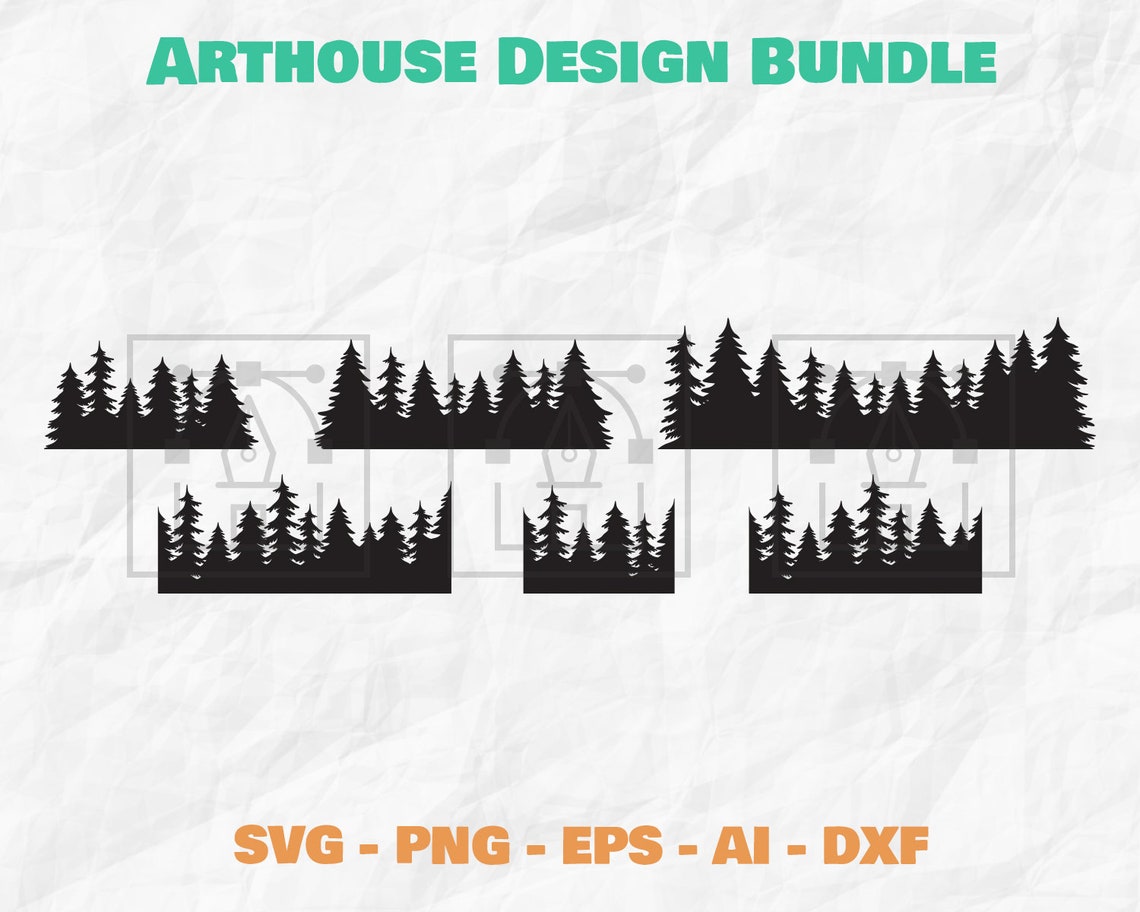 Forest SVG Treeline Svg Tree Svg Tree Clipart Svg Forest - Etsy