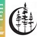 Moon and Trees SVG, Moon Svg, Trees Svg, Forest Svg, Camping Svg ...