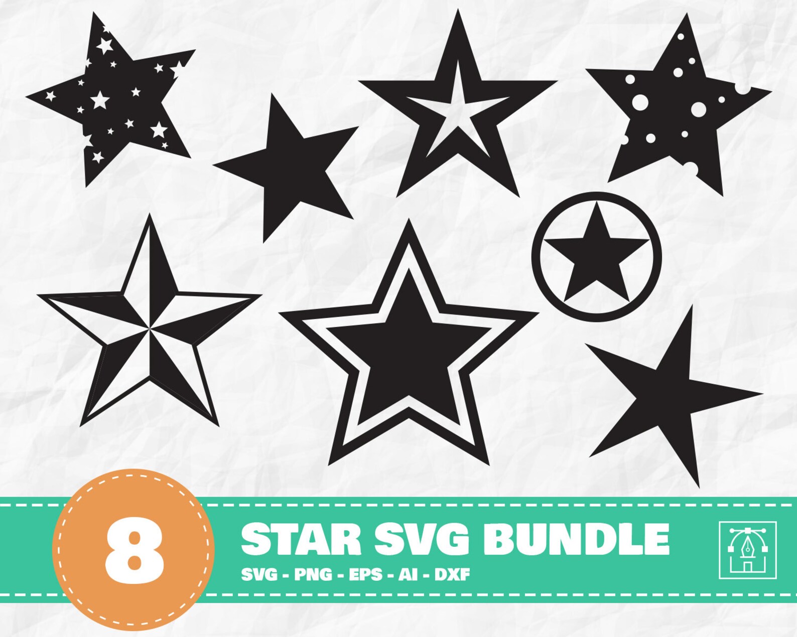 Star SVG Bundle Star Clipart Svg Star Silhouette Svg Star - Etsy