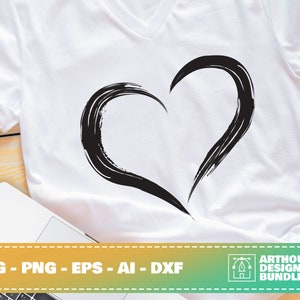 Heart Paintbrush Stroke, Heart SVG, Heart Clipart, Heart Cricut File ...