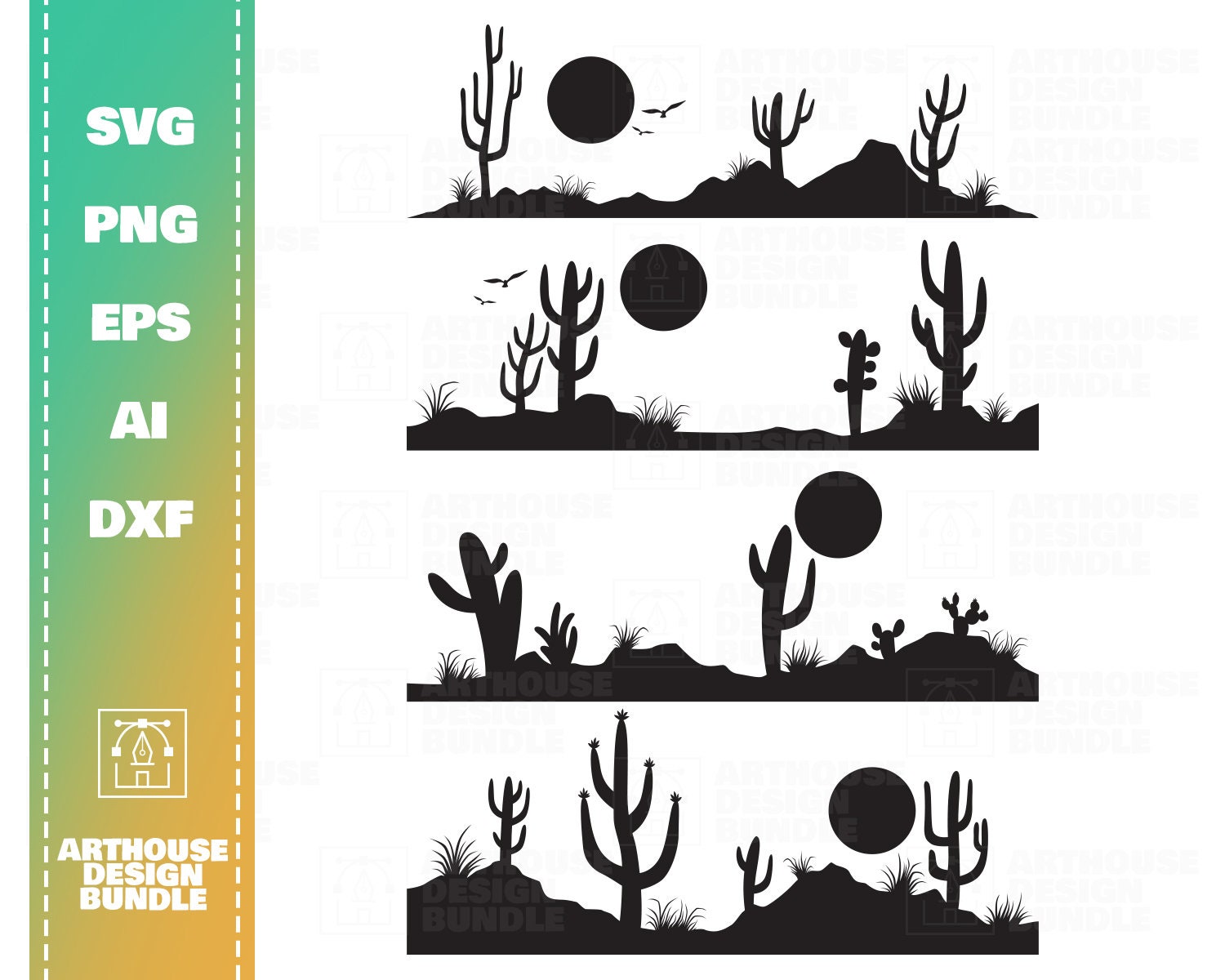 Desert SVG Bundle Desert Landscape Desert Clipart Cactus | Etsy