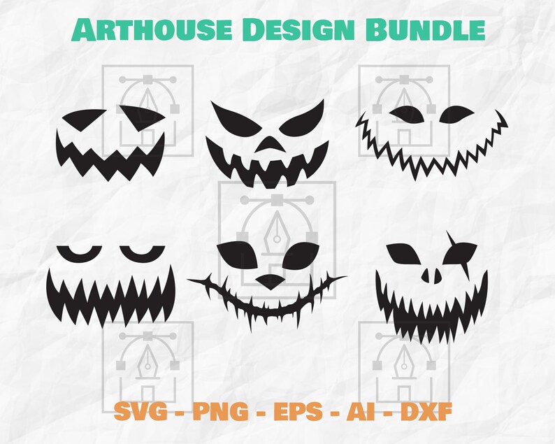 Halloween Face SVG Bundle Halloween Svg Halloween Face Svg - Etsy