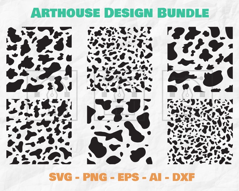 Cow Pattern SVG Bundle Cow Pattern Clipart Animal Pattern | Etsy