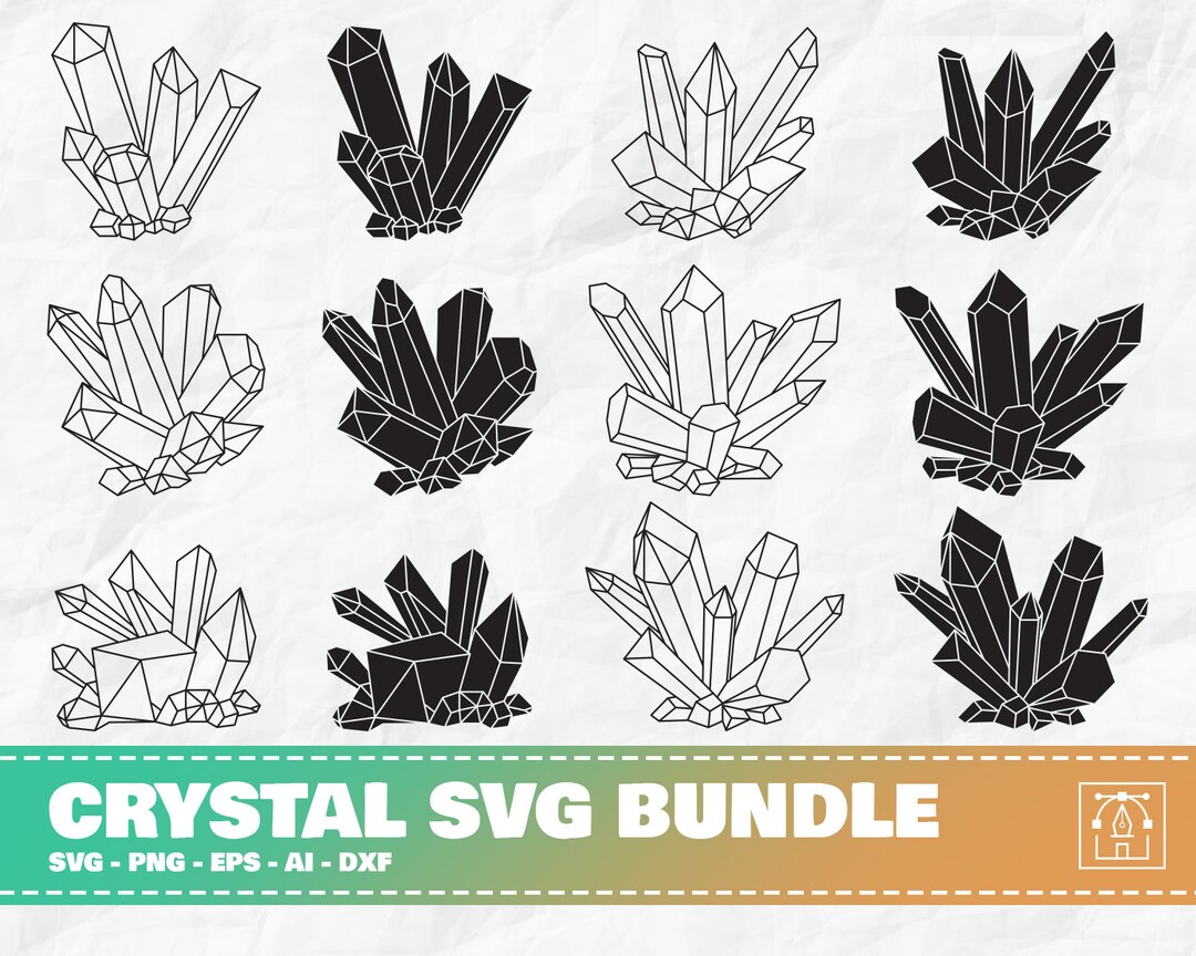 Crystal SVG Bundle, Crystal Clipart Svg, Crystal Bundle, Crystal ...