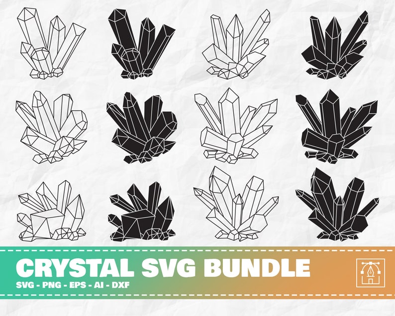 Crystal SVG Bundle Crystal Clipart Svg Crystal Bundle - Etsy
