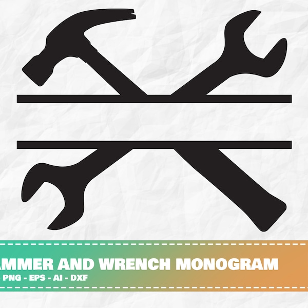 Handyman Tools Split Monogram Svg - Etsy