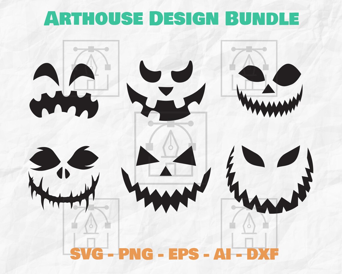 Halloween Face SVG Bundle Halloween Svg Halloween Face Svg - Etsy