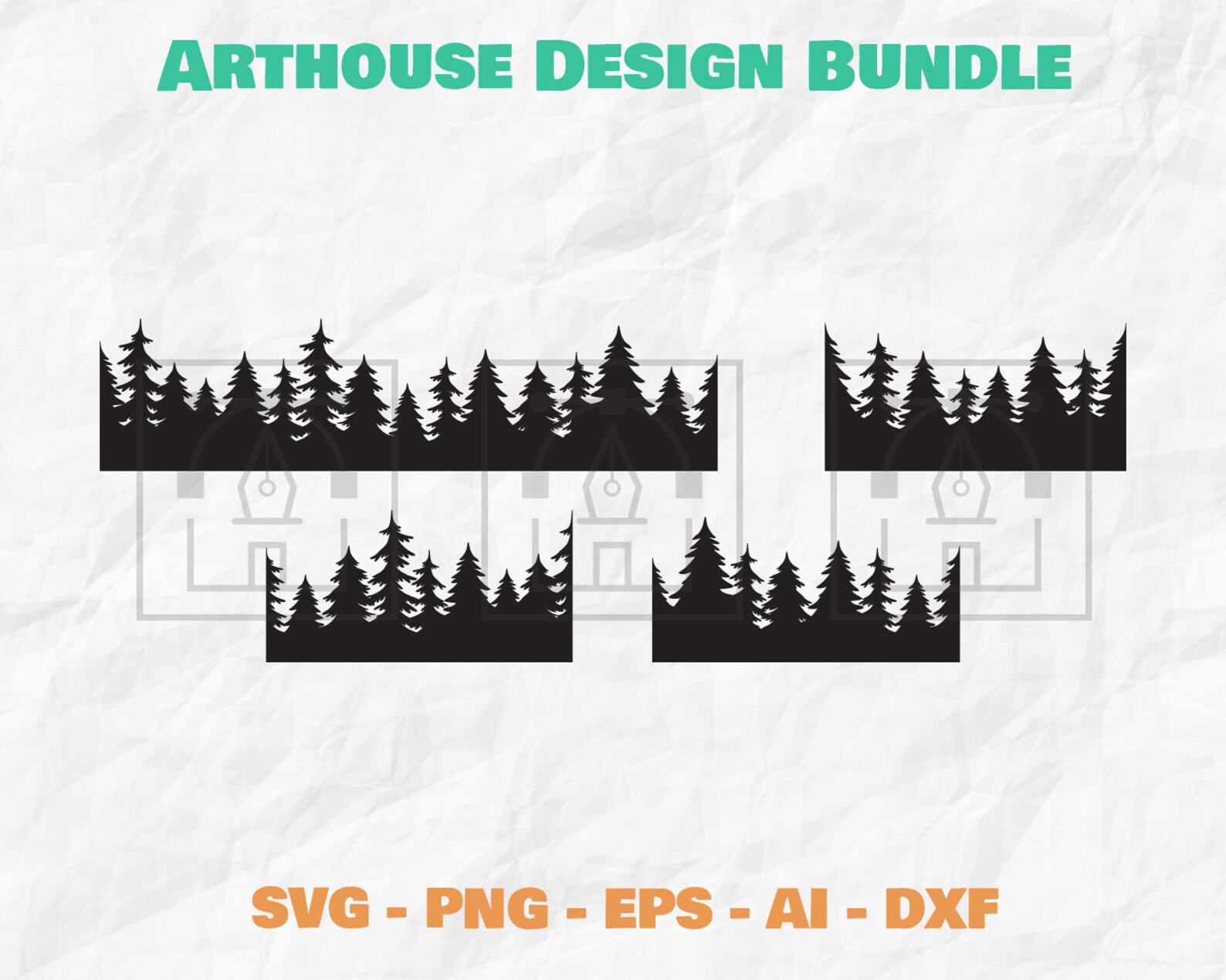 Forest SVG Treeline Svg Tree Svg Tree Clipart Svg Forest - Etsy