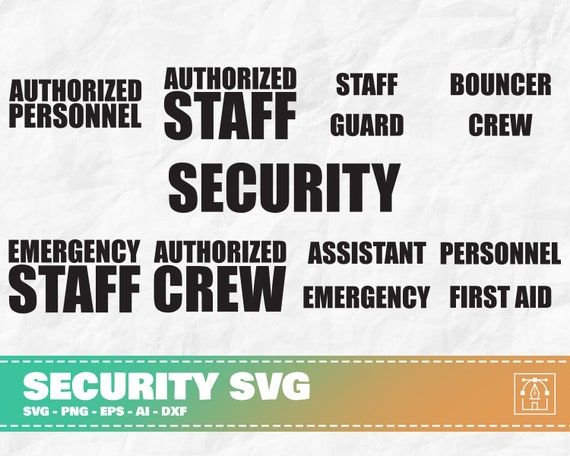 Security SVG Crew Svg Staff Svg Security Shirt Svg - Etsy