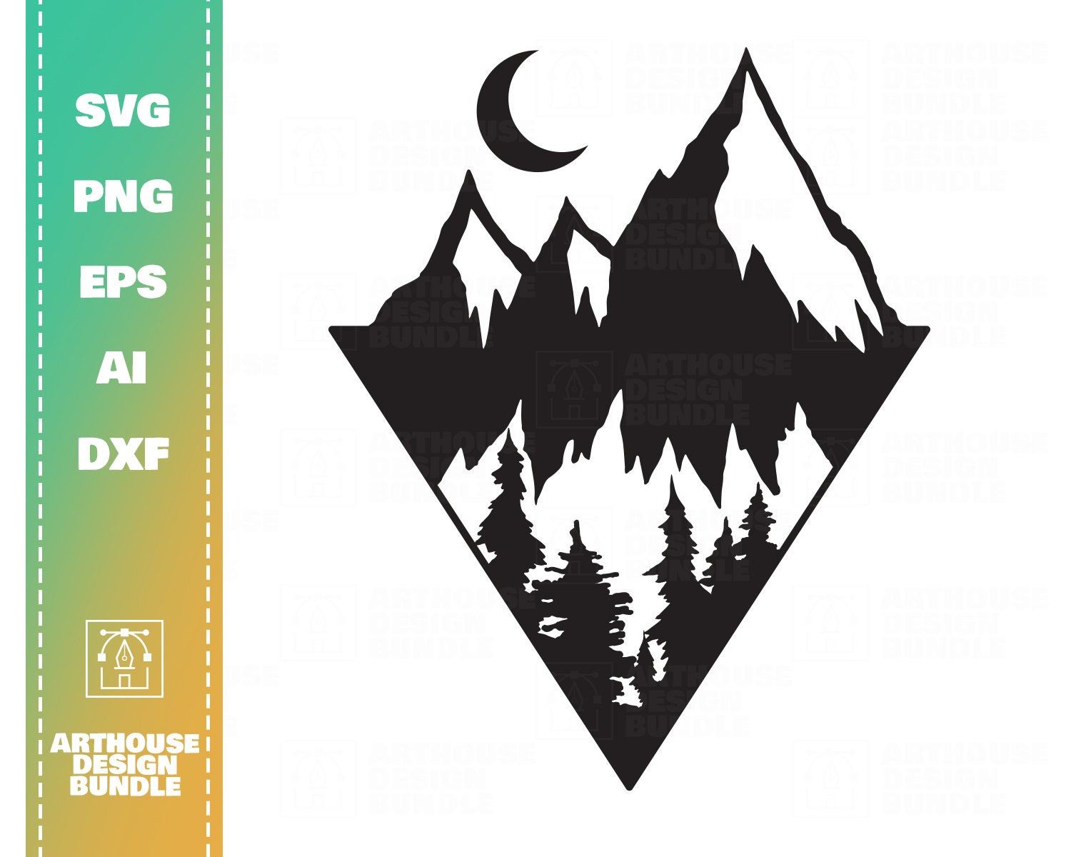 Mountain SVG Clipart, Mountain SVG, Mountain Silhouette, Mountain ...